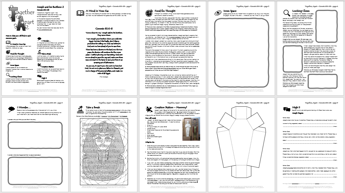 Together Apart – Genesis 45 – Joseph and his Brothers, Part 2 – The ...